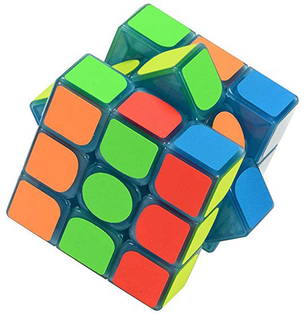 TANCH Blue Fluorescent Speed Cube 3x3x3 Glow in The Dark Luminous Magic Cube Puzzle Toy