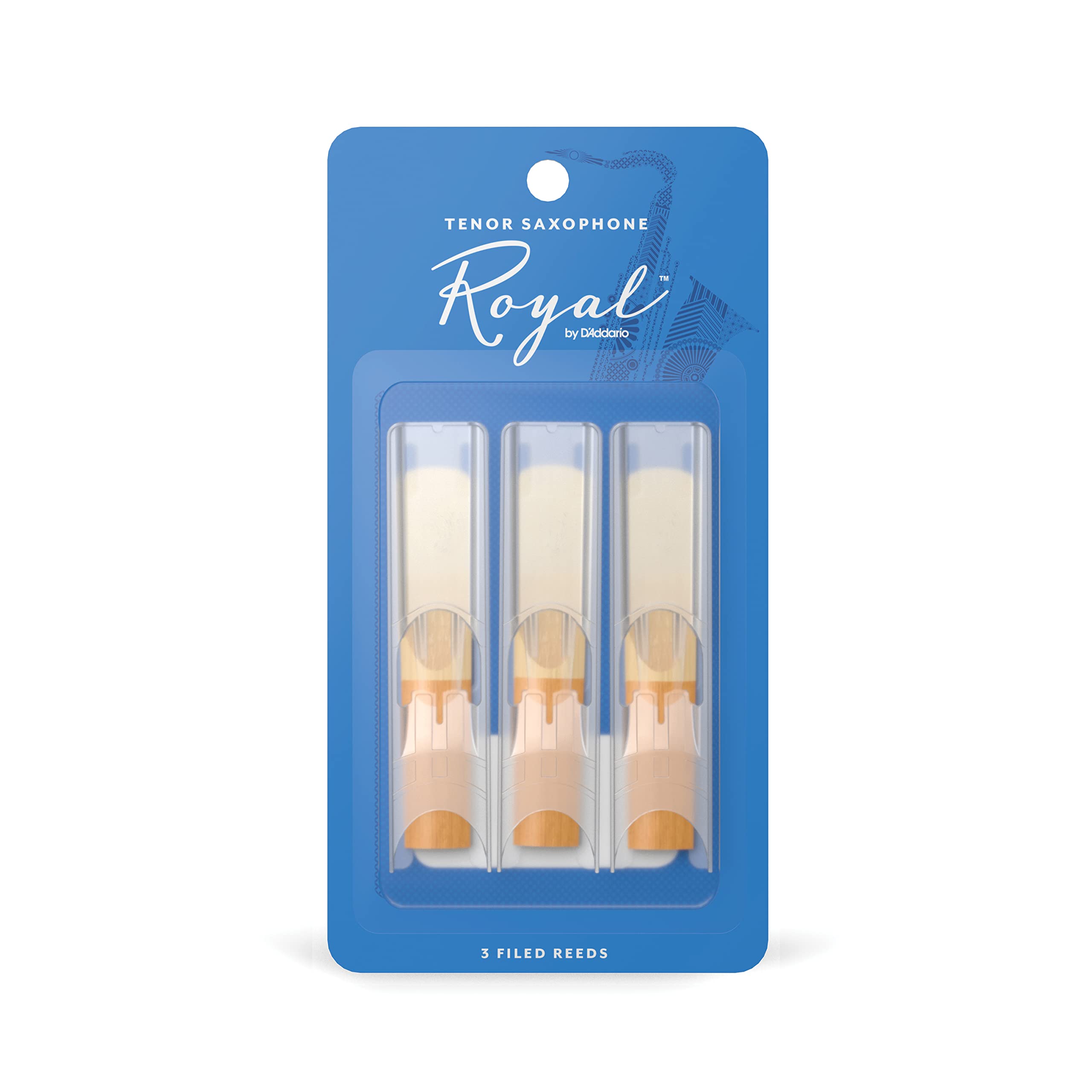 D'Addario Royal Tenor Saxophone Reeds, Strength 2.5, Pack of 3