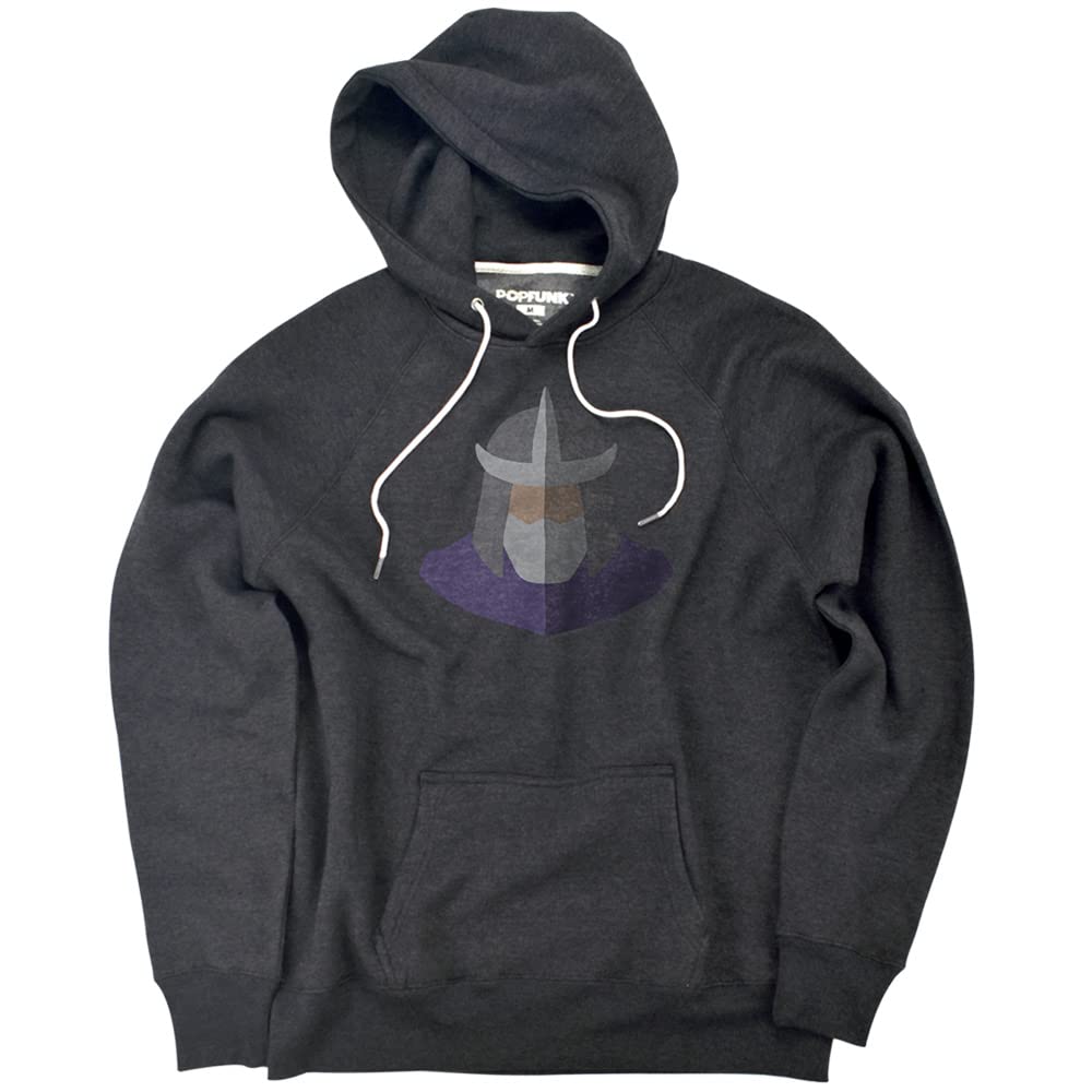 Popfunk Teenage Mutant Ninja Turtles Shredder Face Official Premium Ultrasoft Tri-Blend Hoodie (X-Large) Charcoal
