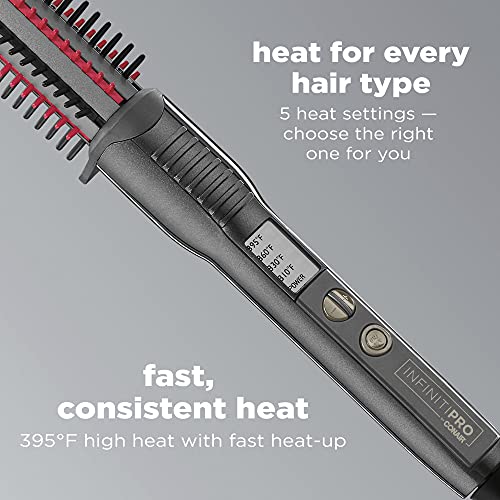 INFINITIPRO BY CONAIR Nano Tourmaline Ceramic Hot Curl Brush, 1-Inch