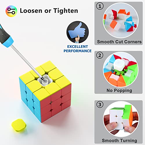 Vdealen 3x3x3 Speed Cube Set, 6 Pack Speed Cube Bulk Professional Stickerless Magic Cube Set, Party Puzzle Cube Toy Great IQ Games Gift for Kid Teens Adults
