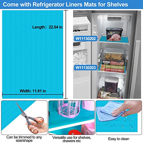 UPGRADED W11130202 Freezer Glass Shelf & W11130203 Freezer Shelf Replacement Compatible with Whirlpool Refrigerator Freezer Shelf Replacement,Fridge Tempered Glass Freezer Shelf,WRS571CIHZ Glass Shelf