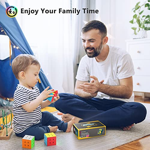 Vdealen 3x3x3 Speed Cube Set, 6 Pack Speed Cube Bulk Professional Stickerless Magic Cube Set, Party Puzzle Cube Toy Great IQ Games Gift for Kid Teens Adults
