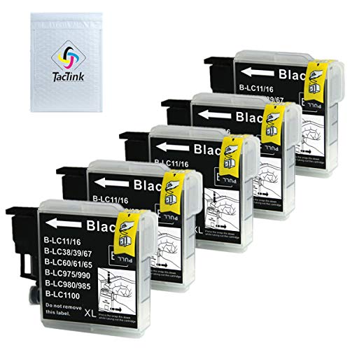 TacTink LC61BK Ink Cartridge Compatible for Brother LC61 LC65 XL LC-61 LC61BK, Work with Brother MFC-495CW MFC-490CW MFC-5895CW MFC-6490CW MFC-5490CW MFC-6890CDW (Black, 5-Pack)
