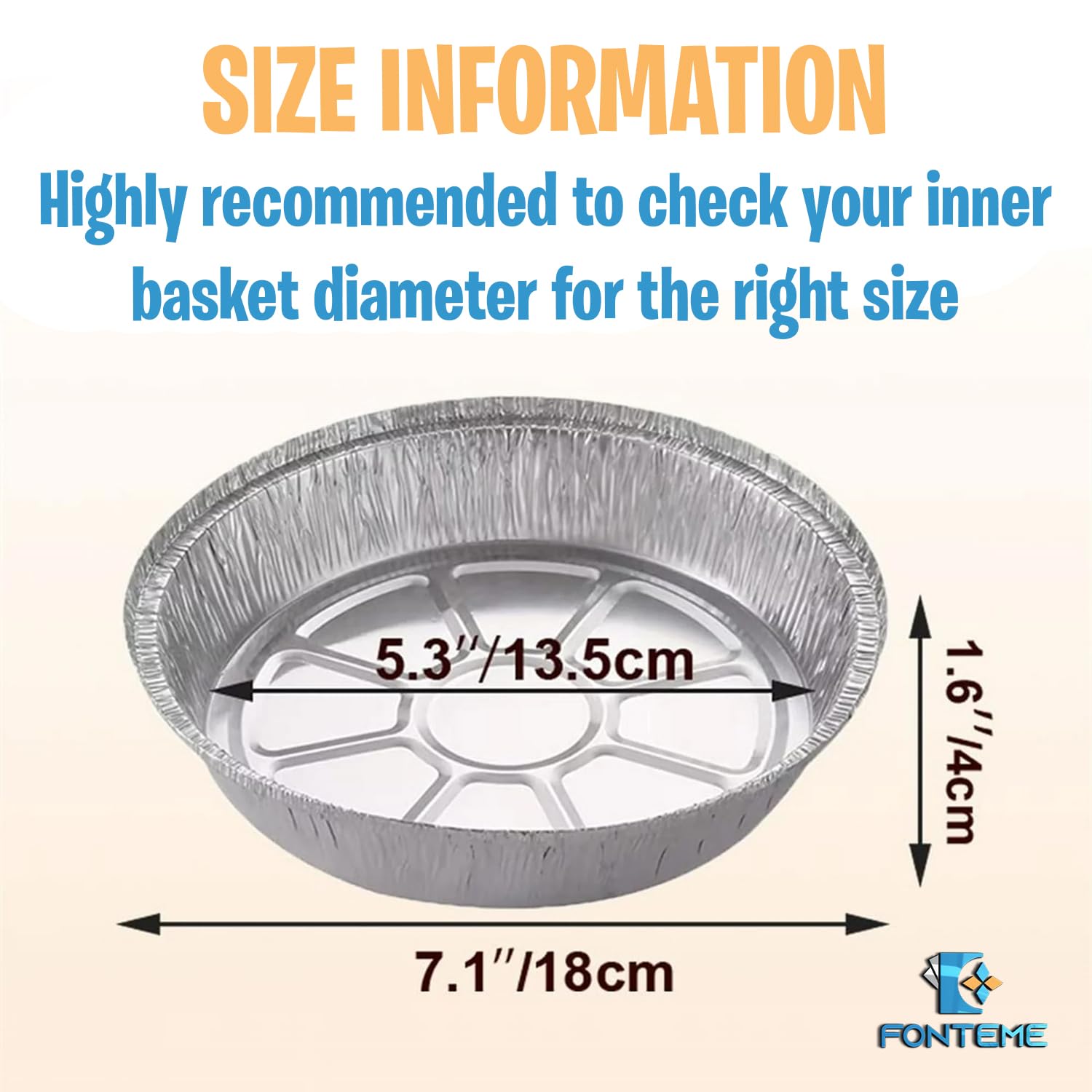 Fonteme Aluminum 7 Inch Round Foil Cake Pans with Plastic Lids β 50 Pack Pie Pans | BPA-Free, Freezer & Oven Safe,