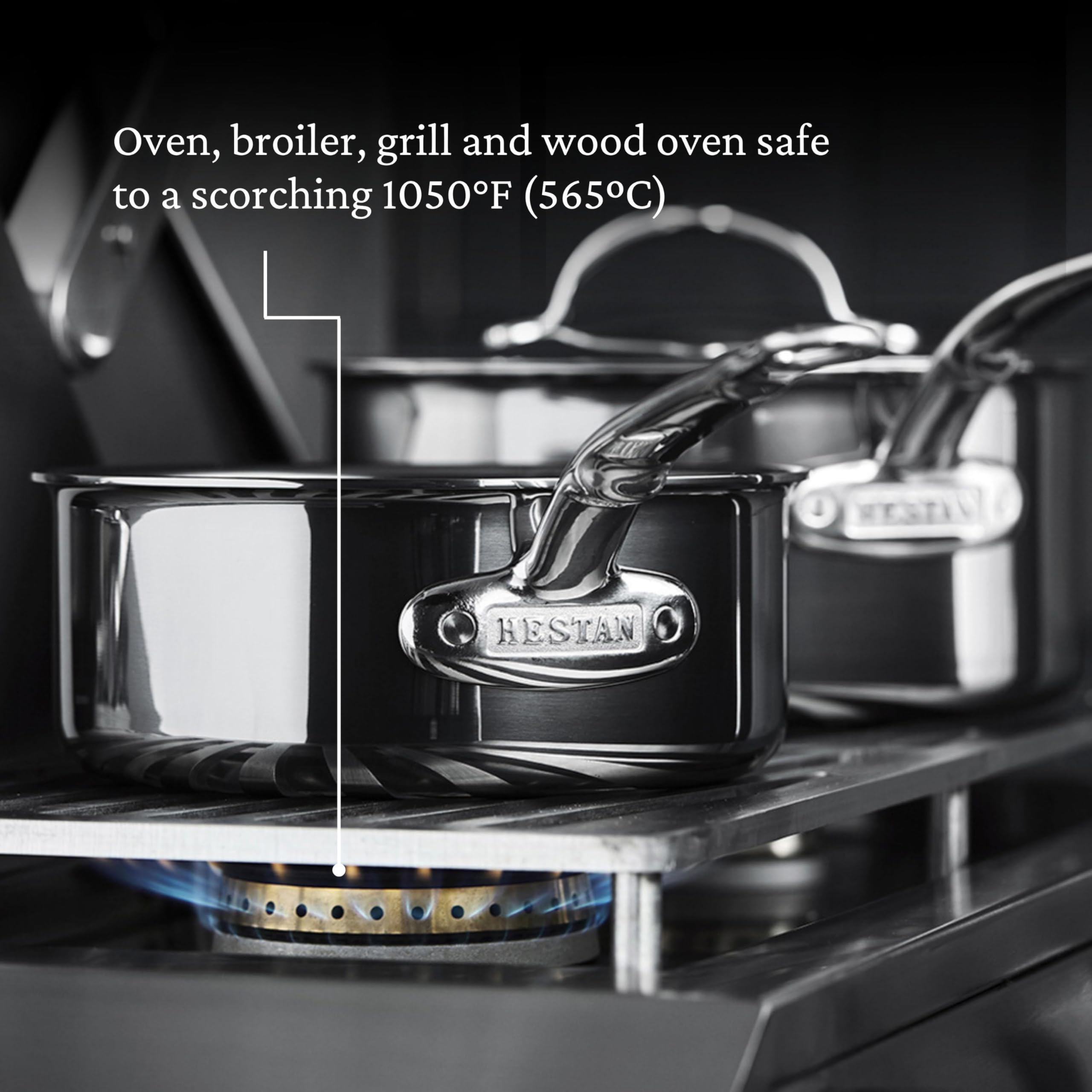 Hestan - NanoBond Collection - Titanium Stainless Steel 5-Piece Essential Cookware Set - Toxin, PFAS, & Chemical Free Clean Cookware, Induction Cooktop Compatible