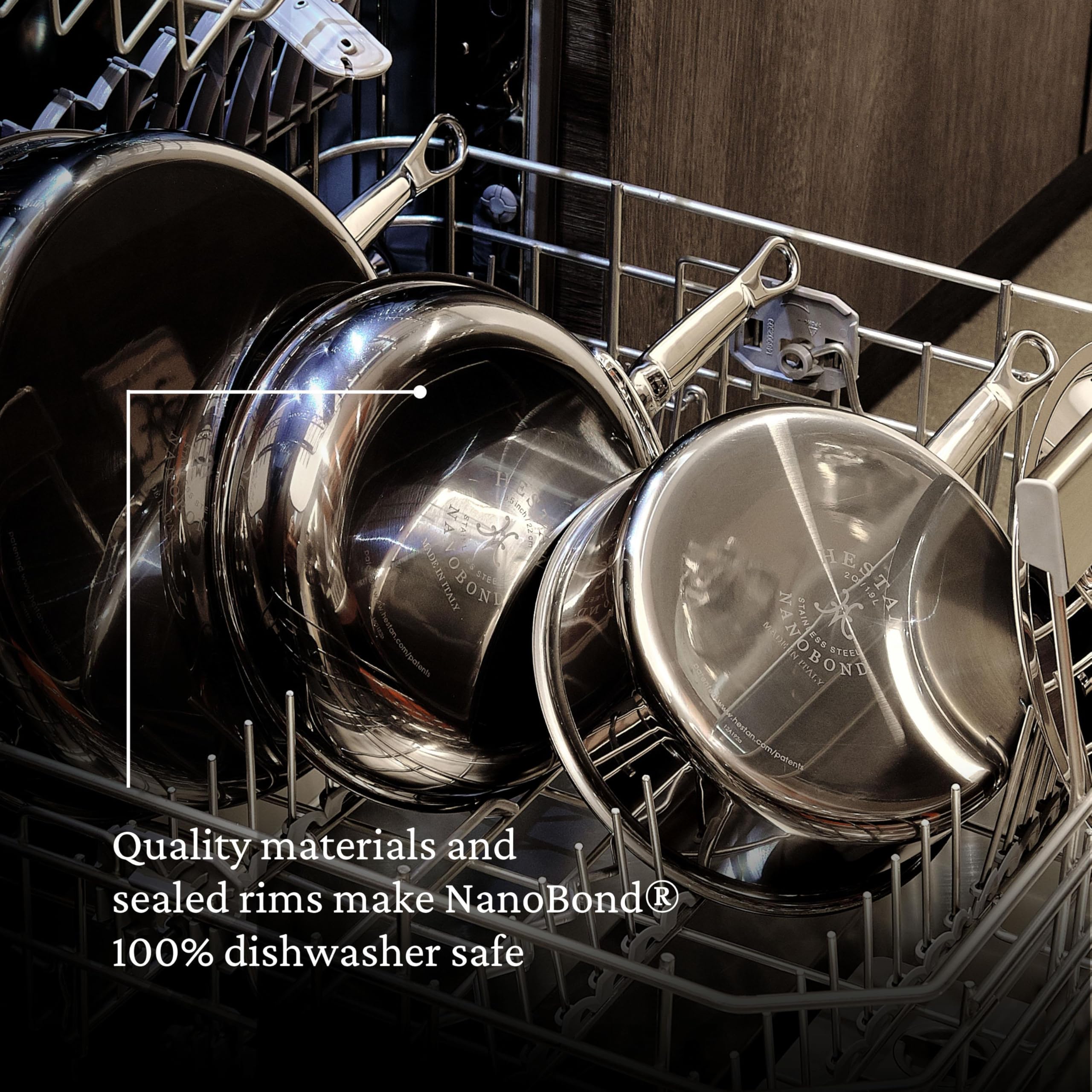 Hestan - NanoBond Collection - Titanium Stainless Steel 5-Piece Essential Cookware Set - Toxin, PFAS, & Chemical Free Clean Cookware, Induction Cooktop Compatible