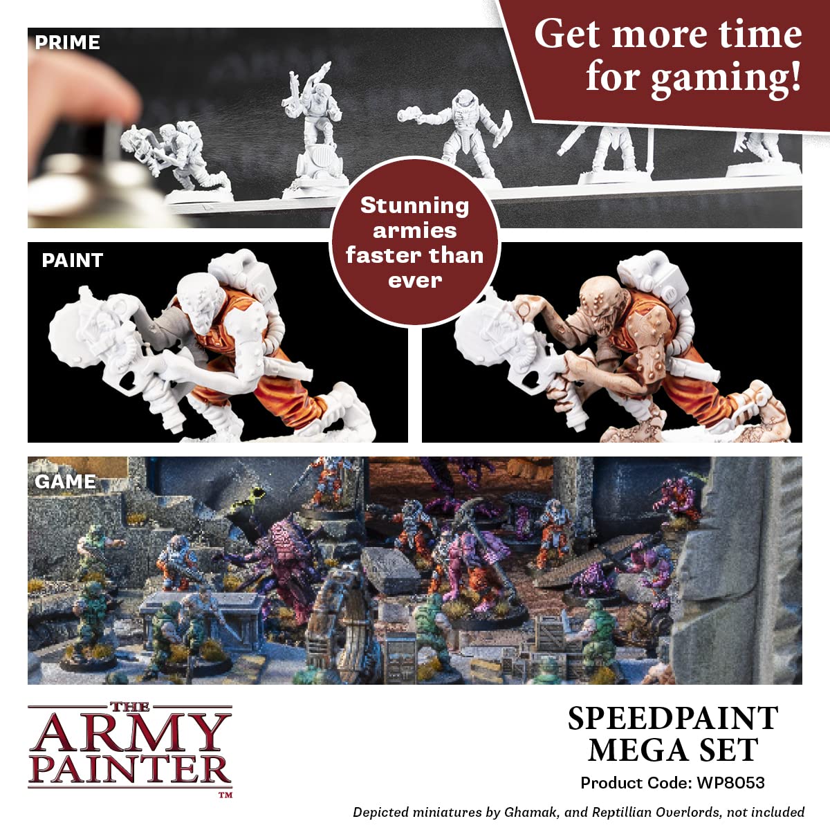 The Army Painter Speedpaint Mega Set - 24 x 18ml Speed Model Paint Kit Pre Loaded with Mixing Balls and 1 Brush Model Paint Set for Plastic Models with Free Bonus Item