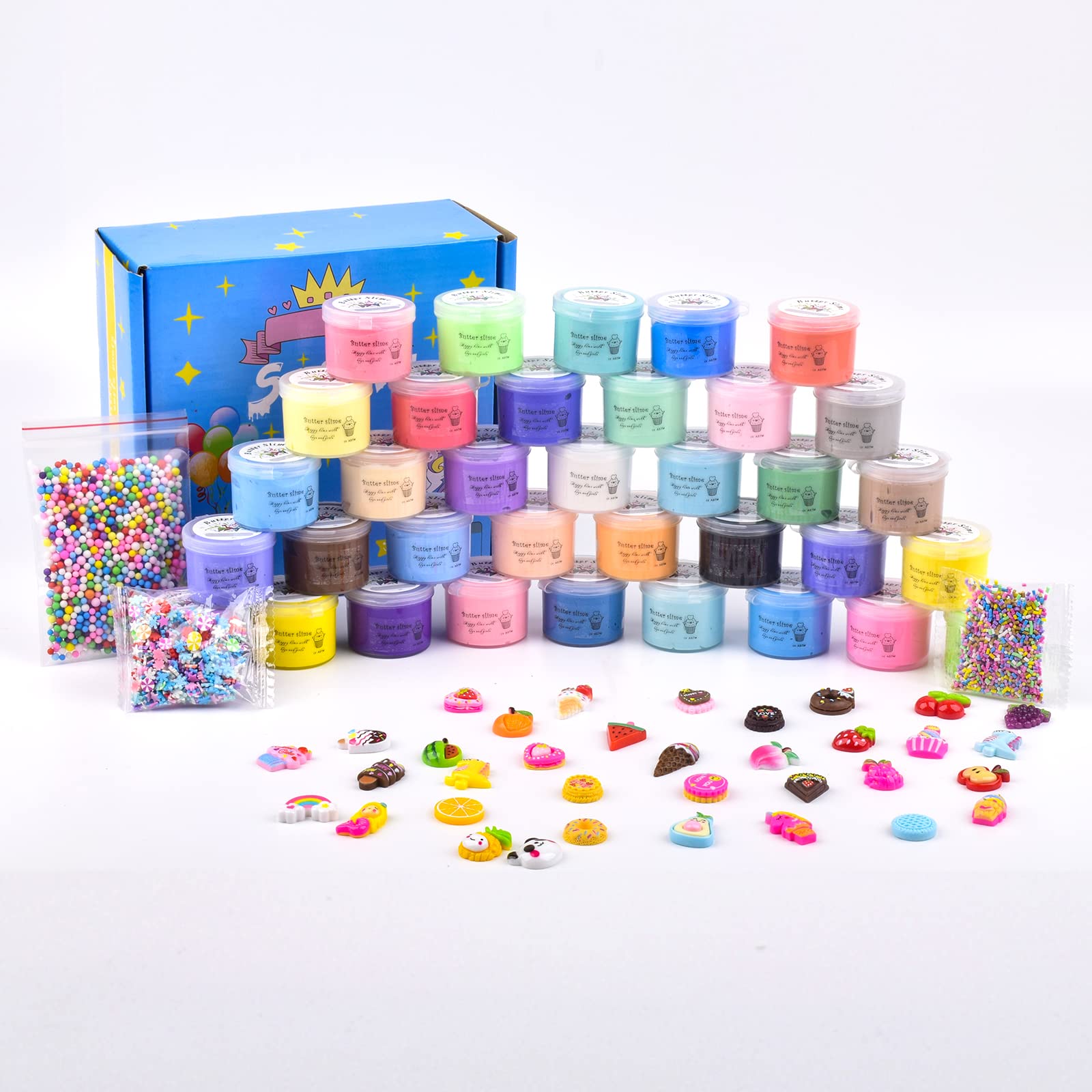 35 Pack Mini Butter Slime Kit with Slime Accessories - Scented Slime for Boys & Girls - Soft, Non-Sticky & Fun Party Toy for Kids - Stress Relief