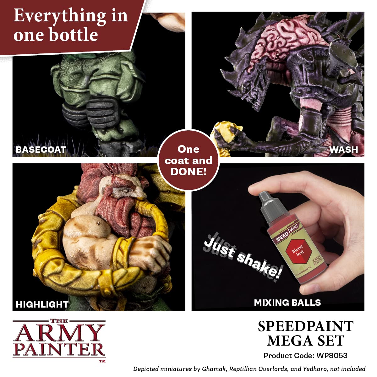 The Army Painter Speedpaint Mega Set - 24 x 18ml Speed Model Paint Kit Pre Loaded with Mixing Balls and 1 Brush Model Paint Set for Plastic Models with Free Bonus Item