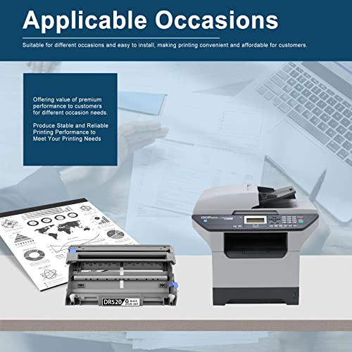 MITOCOLOR DR520 DR-520 Drum Unit Replacement for Brother DR520 Toner for HL-5240 HL-5250DN MFC-8460N MFC-8480DN MFC-8660DN MFC-8680DN Drum Printer, DR520-1PK