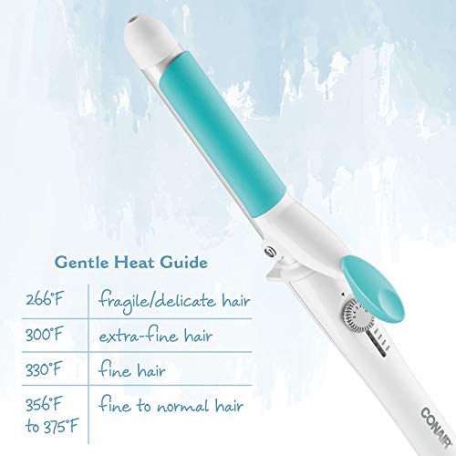 Conair OhSoKind For Fine Hair Curling Iron; 1-inch Curling Iron with Silicone Clip, 1-inch barrel produces classic curls – for use on short, medium, and long hair