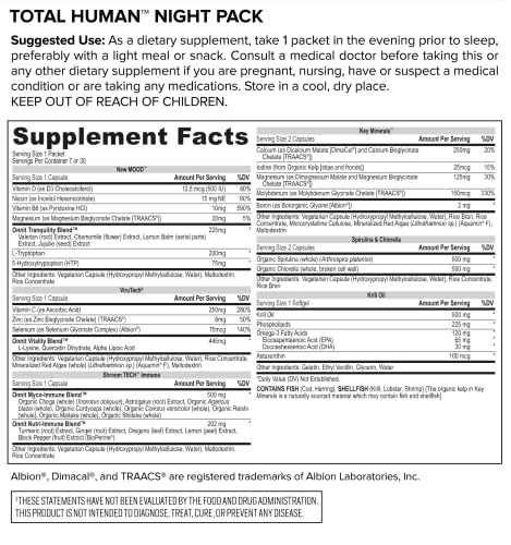 ONNIT Total Human Day and Night Vitamin Packs for Men and Women, 30-Day Supply - Adult Multivitamin