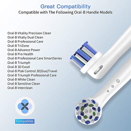Replacement Toothbrush Heads for Oral B Braun, 2 Pack Professional Electric Toothbrush Heads, Precision Clean Brush Heads Refill Compatible with Oral-B 7000/Pro 1000/9600/ 5000/3000/8000 (2pack)