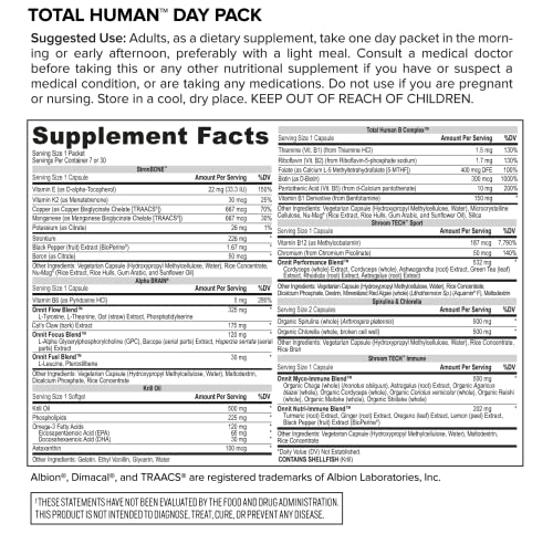 ONNIT Total Human Day and Night Vitamin Packs for Men and Women, 30-Day Supply - Adult Multivitamin