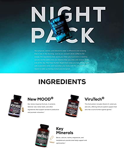 ONNIT Total Human Day and Night Vitamin Packs for Men and Women, 30-Day Supply - Adult Multivitamin