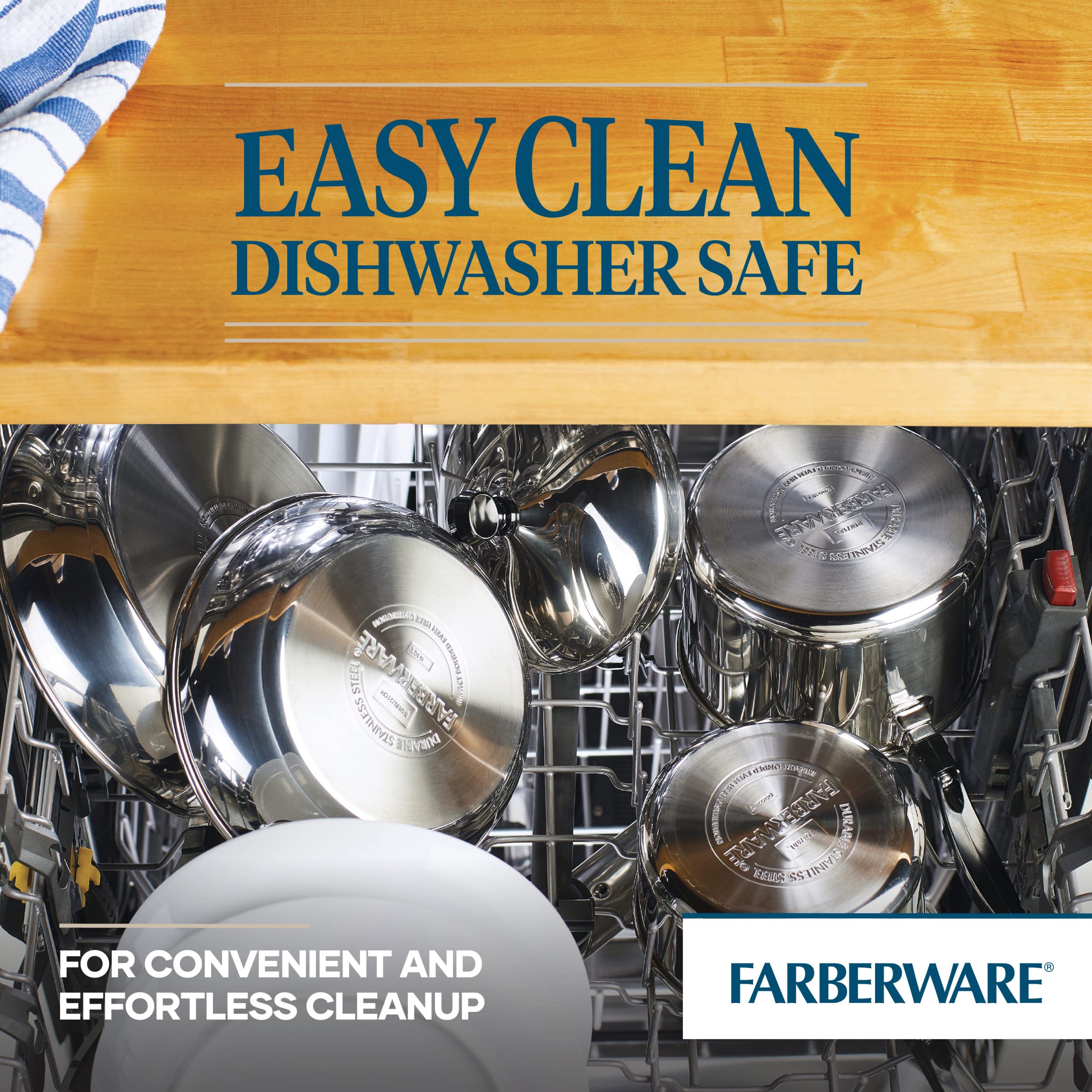 Farberware Classic Stainless Steel Sauce Pan/Saucepan with Lid, 1 Quart, Silver,50000