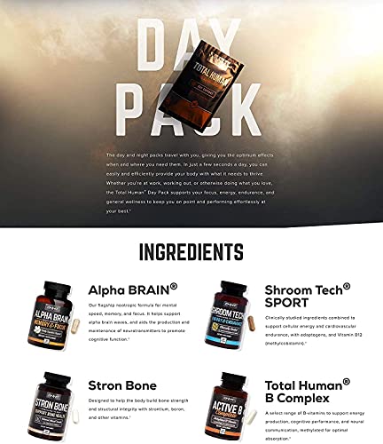 ONNIT Total Human Day and Night Vitamin Packs for Men and Women, 30-Day Supply - Adult Multivitamin