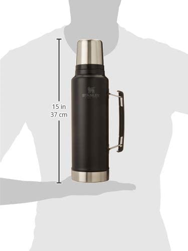Stanley Classic Vacuum Insulated Wide Mouth Bottle, Matte Black - BPA-Free 18/8 Stainless Steel Thermos for Cold & Hot Beverages – Keeps Liquid Hot or Cold for Up to 24 Hours – Lifetime Warranty