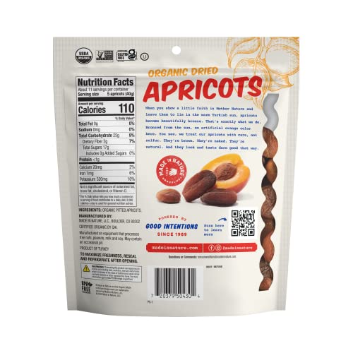Made In Nature Organic Dried Apricots 16 Oz (Pack of 1) - Non-GMO Vegan Dried Fruit Snack