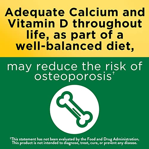 Nature Made Calcium 600 mg with Vitamin D3 for Immune Support, Tablets, 60 Count, helps support Bone Strength (Pack of 3)