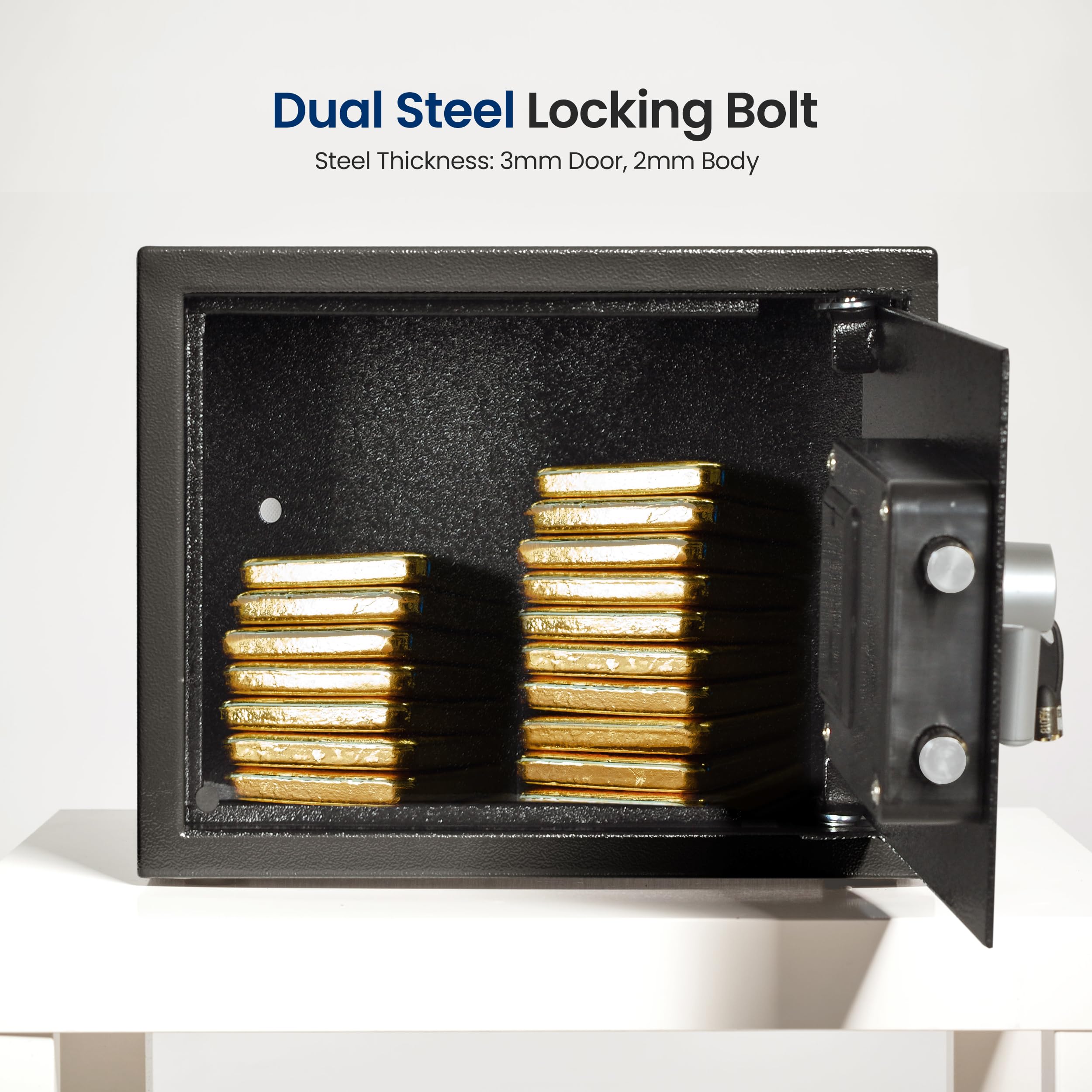 Safe and Lock Box - Safe Box, Safes And Lock Boxes, Money Box, Safety Boxes for Home, Digital Safe Box, Steel Alloy Drop Safe, Includes Keys- SereneLife SLSFE14