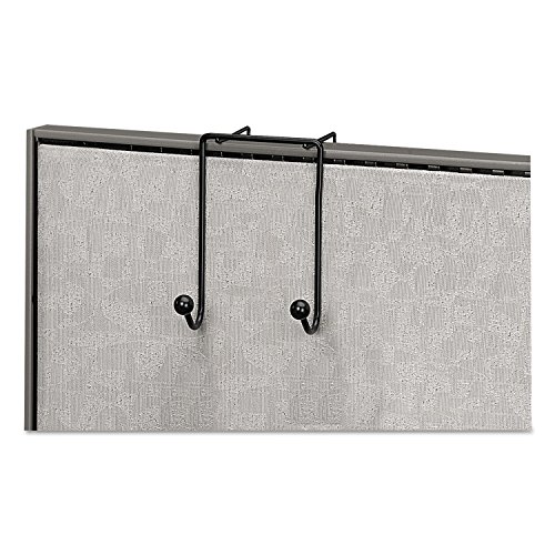 Fellowes 75510 Double Coat Hook, for Partitions, Wire, 4-Inch x5-1/8-Inch x6-Inch, Black