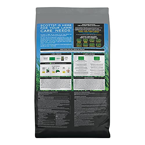 Scotts Turf Builder Triple Action - Combination Weed Control, Weed Preventer, and Fertilizer, 50 lbs., 10,000 sq. ft.