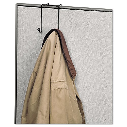 Fellowes 75510 Double Coat Hook, for Partitions, Wire, 4-Inch x5-1/8-Inch x6-Inch, Black
