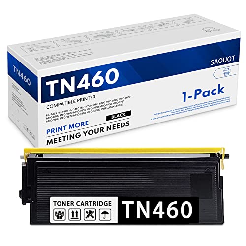NIRE TN460 Toner Compatible TN-460 Cartridge Replacement for Brother DCP-1200 DCP-1400 HL-1230 HL-1240 HL-1250 HL-1270N HL1430 HL-1435 HL-1440 HL-1450 HL-1470N MFC-8300 Printer (1-Pack,Black )