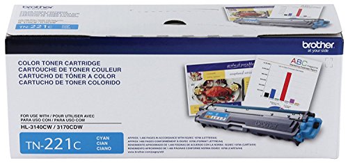 Brother Genuine TN221C, TN221M, TN221Y Color Laser Cyan, Magenta and Yellow Toner Cartridge Set