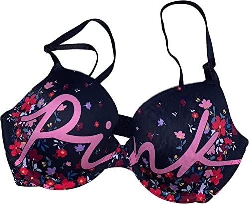 Victoria's Secret Pink Wear Everywhere Push Up Bra Multi Color Floral Size 32D New