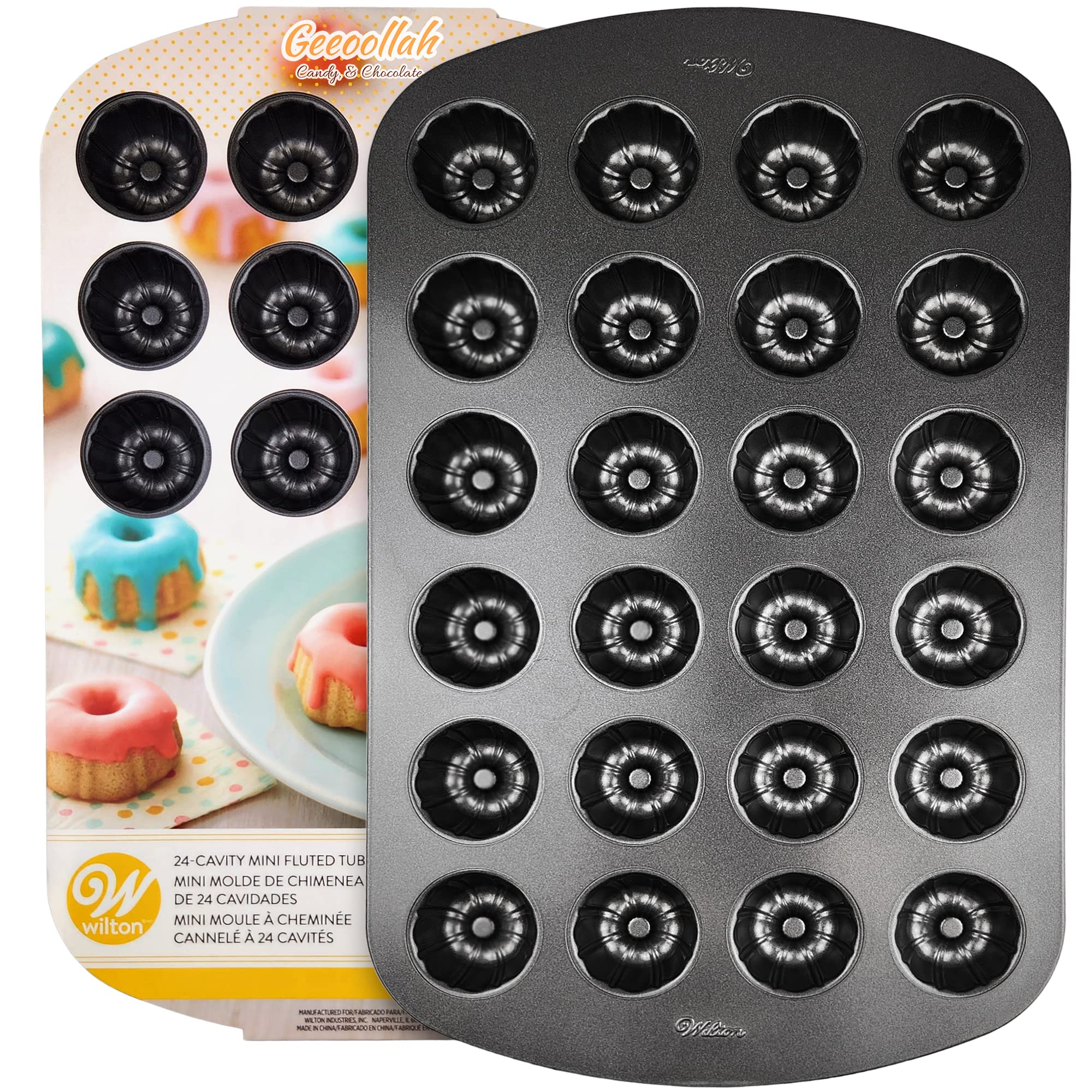Wilton Mini Fluted Tube Pan β 24-Cavity Cake Pan β Easy To Use Cupcake Pan for Unique Baking Goods β Durable and Reliable Steel Pan with Non-Stick Coating β 16.5 x 10.5 inches