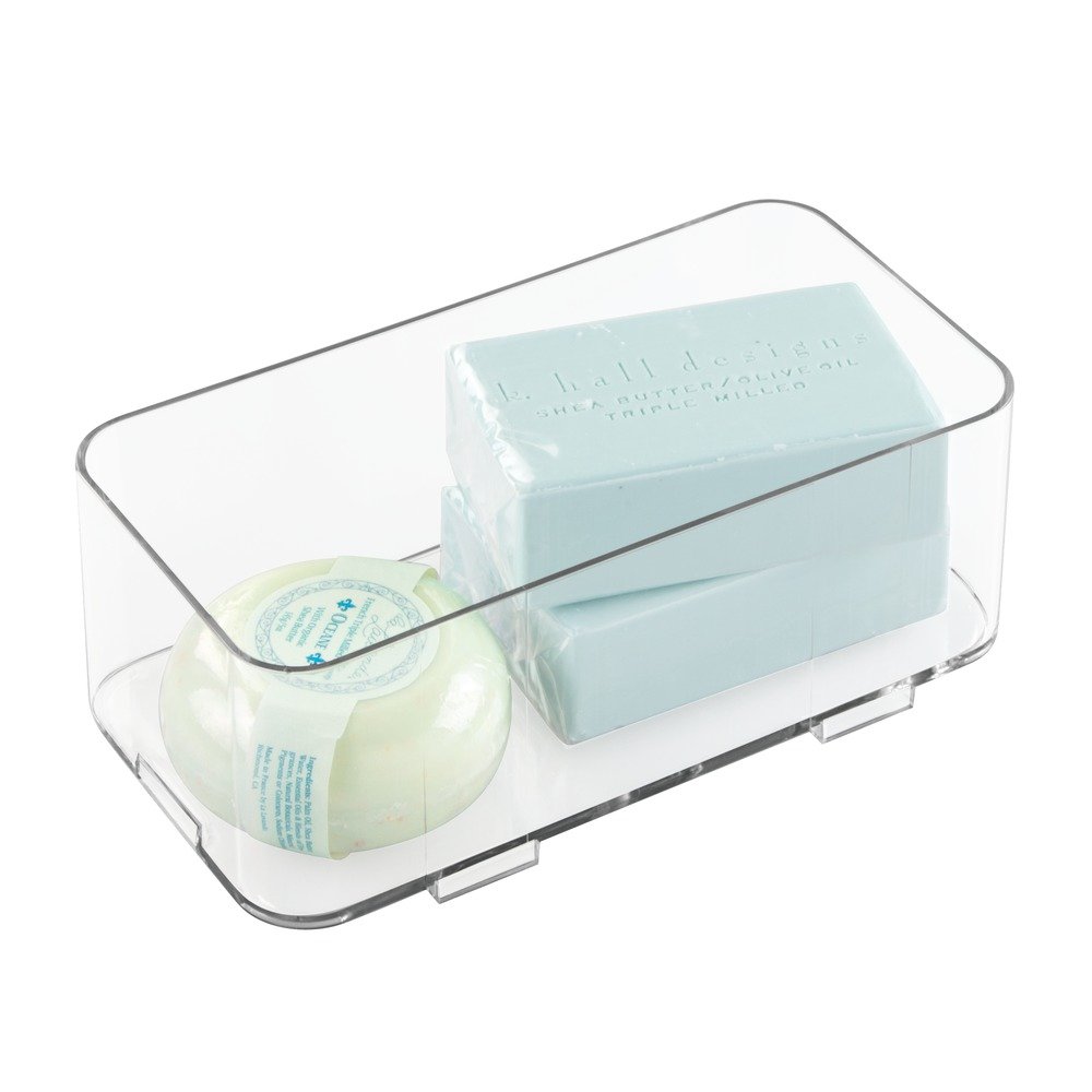 InterDesign Clarity Bathroom Interlocking Divided Drawer Organizer for Cosmetics, Beauty Products, Hair Accessories, Clear, X-Large, 12-inch x 4-inch x 3-inch