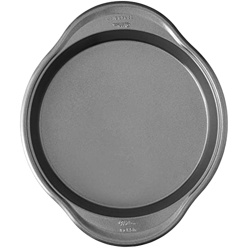 Wilton Advance Select 9 Inch Round Cake Pan; Made without PFAS, Extended Handles, Anti-Warping, Non-Stick Baking Pan With DuraLast™ Silicone-Infused Coating (Steel)