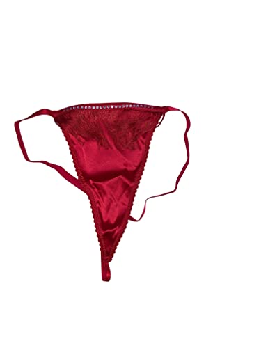Victoria's Secret Very Sexy Fringe V-String Rhinestone Panty Color Red New (Medium)