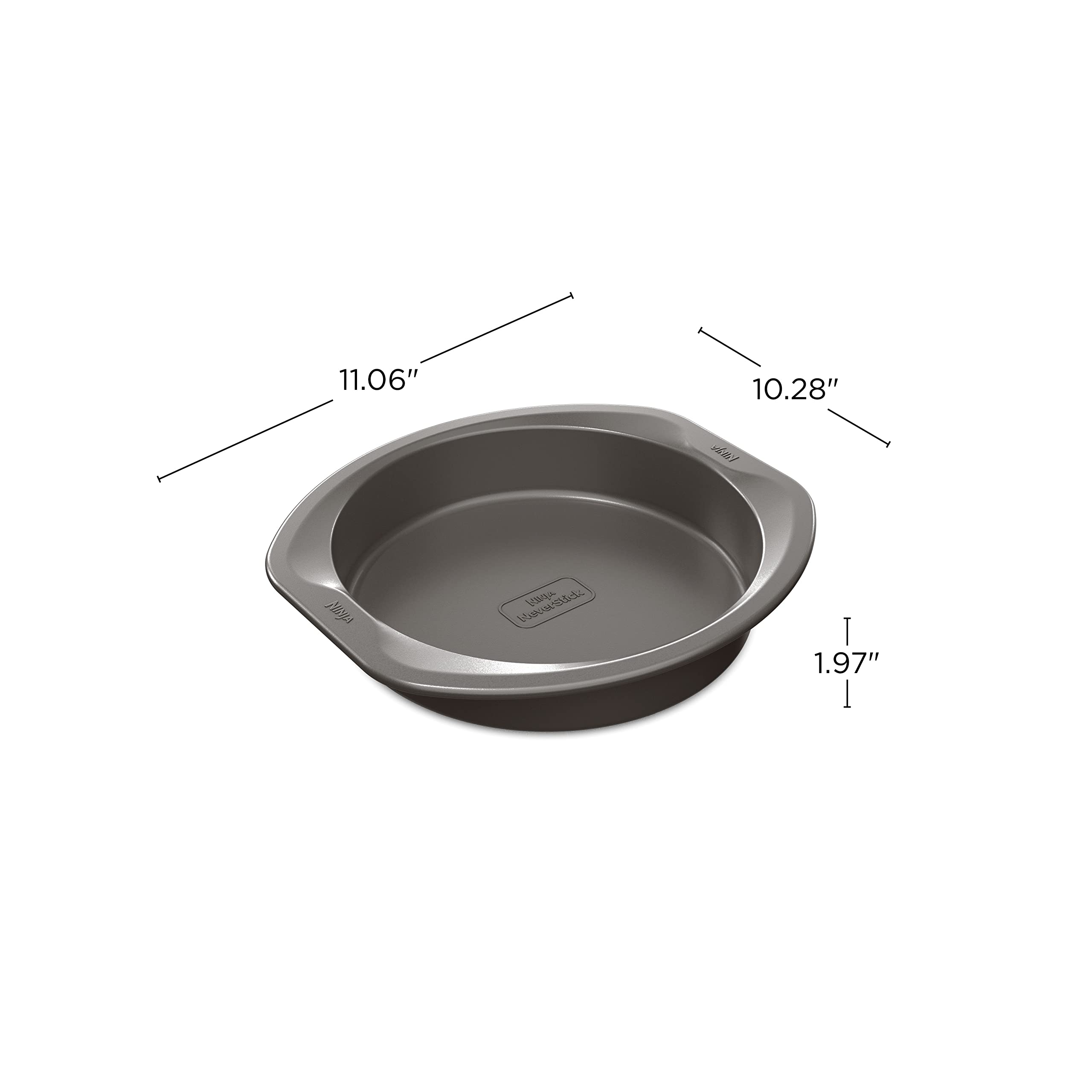 Ninja B30309 Foodi NeverStick Premium 9 inch Round Cake Pan, Nonstick, Oven Safe up to 500⁰F, Dishwasher Safe, Grey