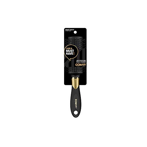 Velvet Touch Large V Bristle Nylon Round Brush-Black Black