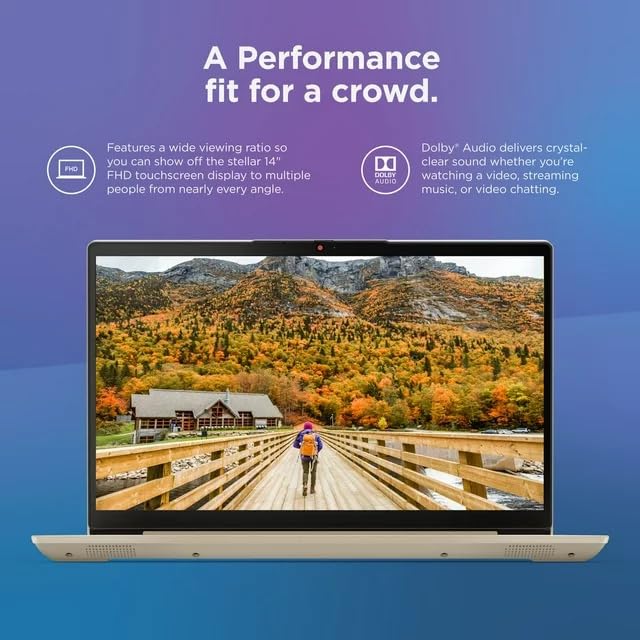 Lenovo Ideapad 3 Laptop, 14 Inch FHD Display, AMD Ryzen 7 5700U 8-Cores Processor, 8GB RAM, 512GB SSD, AMD Radeon Graphics, WiFi 6, Bluetooth, Windows 11 Home
