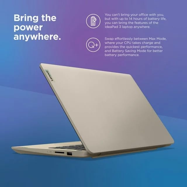 Lenovo Ideapad 3 Laptop, 14 Inch FHD Display, AMD Ryzen 7 5700U 8-Cores Processor, 8GB RAM, 512GB SSD, AMD Radeon Graphics, WiFi 6, Bluetooth, Windows 11 Home