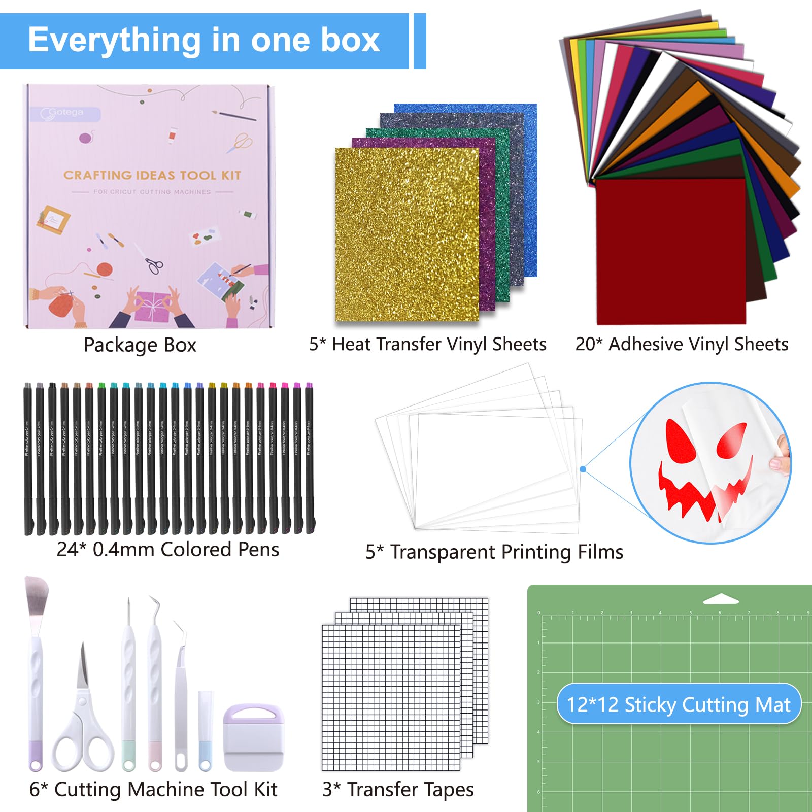 Gotega Ultimate Accessories Bundle for Cricut Makers Machine and All Explore Air - Wonderful Tool Kit Bundle as gifts for Beginners, Pros and Skilled Crafters - Instantly Create Amazing Crafting Projects