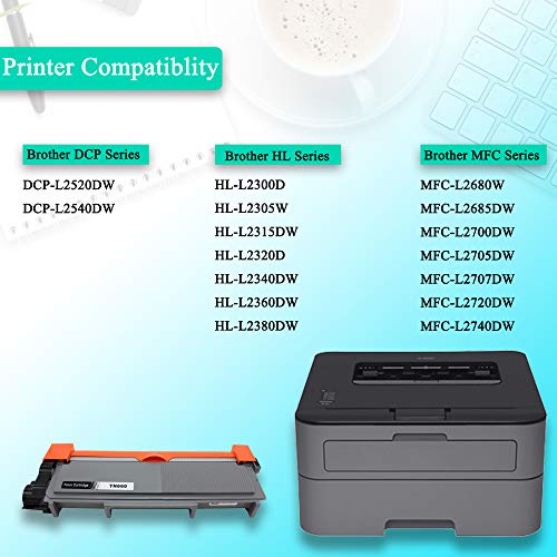 HIINK Compatible Toner Replacement for Brother TN660 TN630 Toner Use in DCP-L2520DW DCP-L2540DW HL-L2300D HL-L2360DW HL-L2320D HL-L2380DW HL-L2340DW MFC-L2700DW MFC-L2720DW MFC-L2740DW(Black, 2-Pack)