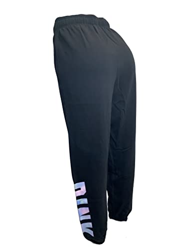 Victoria's Secret Pink Fleece Baggy Campus Sweatpants Color Black Size X-Small New