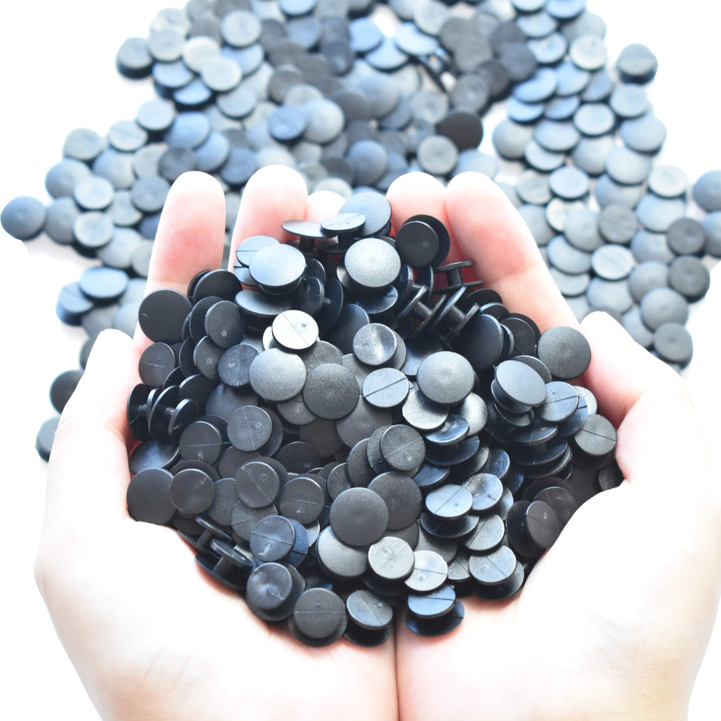 YEALQUE 250pcs Black Buckle Plastic Button Accessories Charm Backs for Flat Shoe Charms and Wristband Charms Back Factory DIY Ornaments