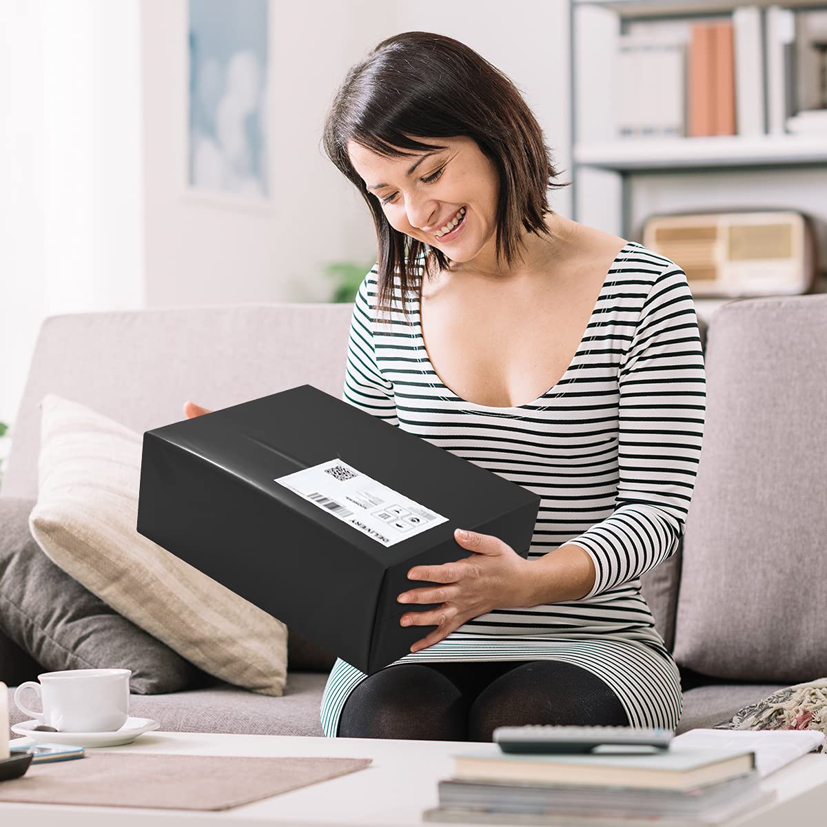 UCGOU Poly Mailers 12x15.5 Inch Black 100 Pack Medium Shipping Bags #5 Strong Thick Mailing Envelopes Self Sealing Adhesive Waterproof and Tear Proof Boutique Packaging Postal for Clothing