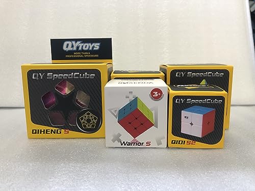 Roxenda Speed Cube Set, Speed Cube Bundle of 2x2 3x3 4x4 Megaminx and Pyramid Cube Smoothly Stickerless Magic Cubes Collection for Kids Teens & Adults [5 Pack]