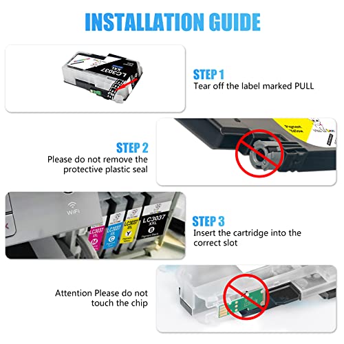 Miss Deer LC3037 Ink Cartridges Compatible Replacement for Brother LC3037 LC3037XXL LC3039, High Yield use with MFC-J6945DW MFC-J5845DW XL MFC-J5945DW MFC-J6545DW XL (2BK/C/M/Y) 5PK