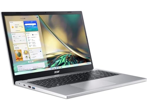acer Aspire 3 Thin and Light Business Laptop | 15.6"" FHD IPS | AMD 4-core Ryzen 3 7320U | 8GB DDR5 256GB SSD | AMD Radeon 610M Graphics USB-C Long Battery Life Win11Pro + HDMI Cable, Silver