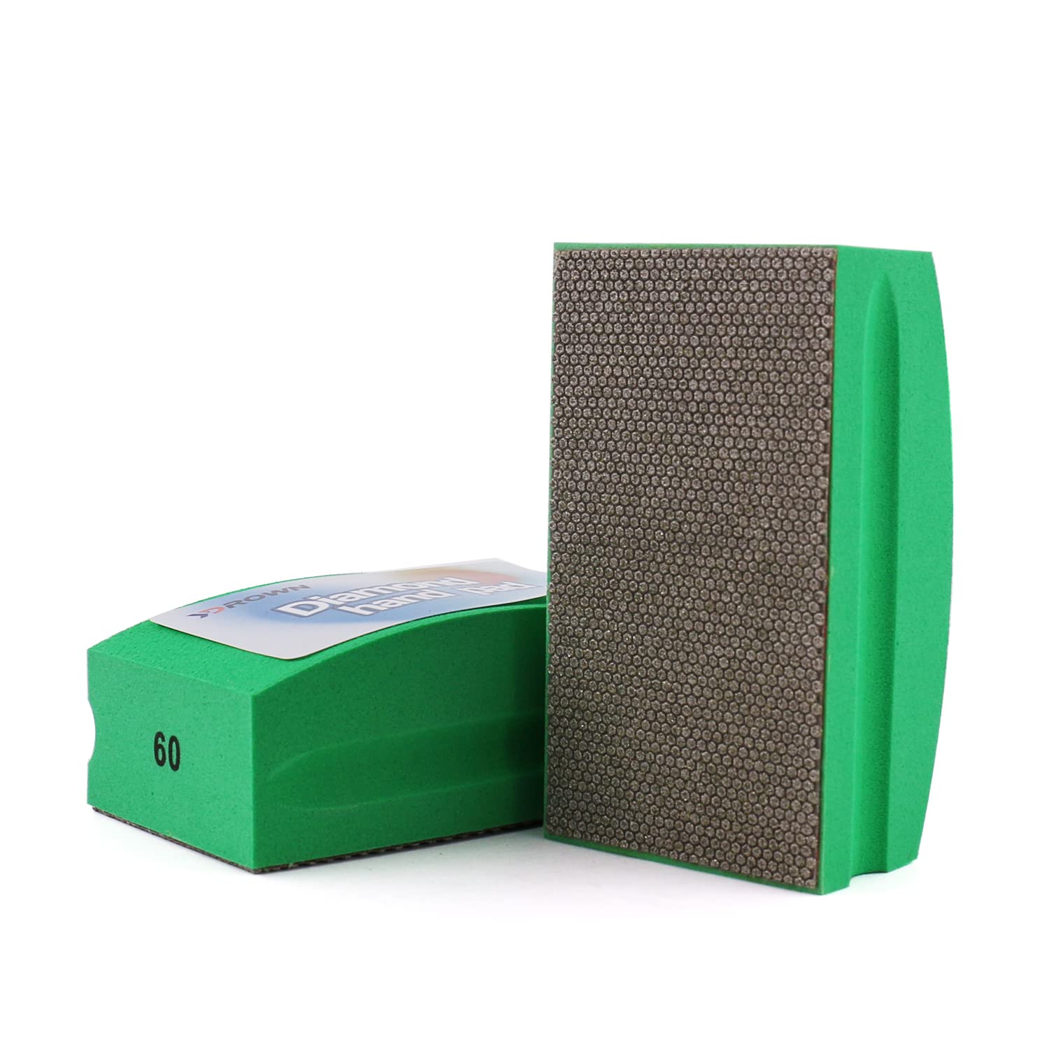YDROWN Diamond Hand Polishing Pads Foam Back for Glass Granite Marble Concrete Stone Sanding and Polishing (60 Grit)