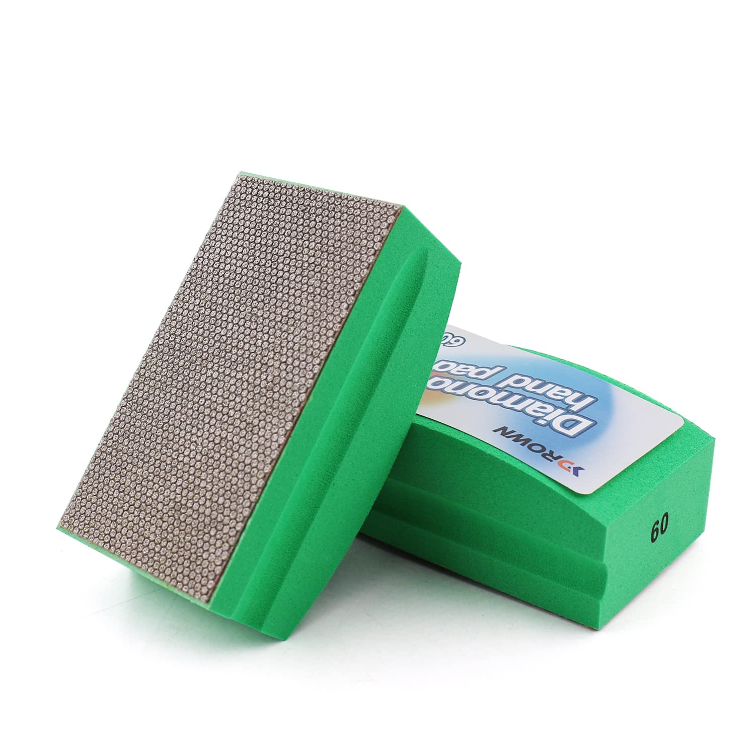 YDROWN Diamond Hand Polishing Pads Foam Back for Glass Granite Marble Concrete Stone Sanding and Polishing (60 Grit)